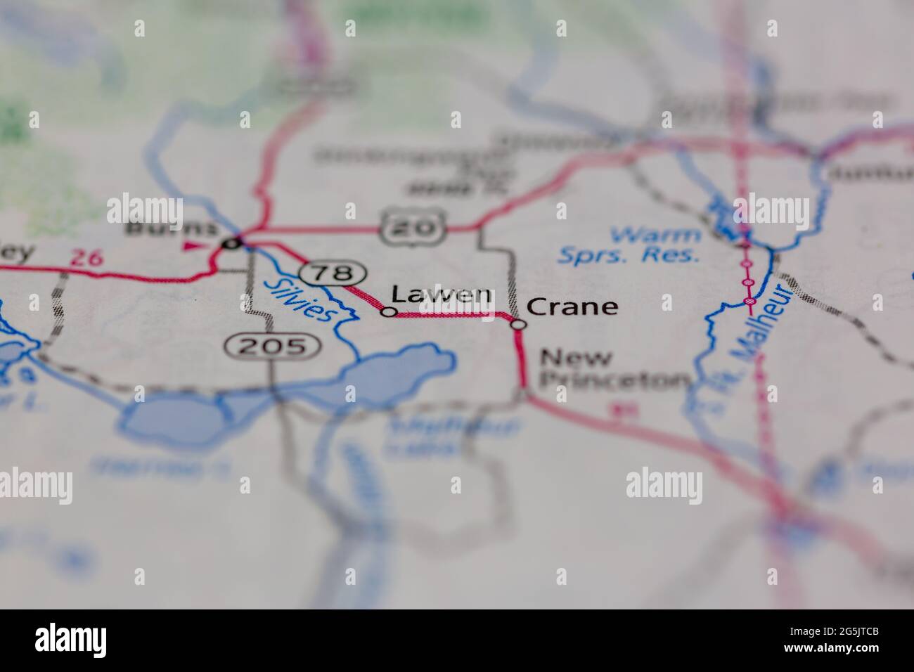 Lawen oregon on a map hi-res stock photography and images - Alamy