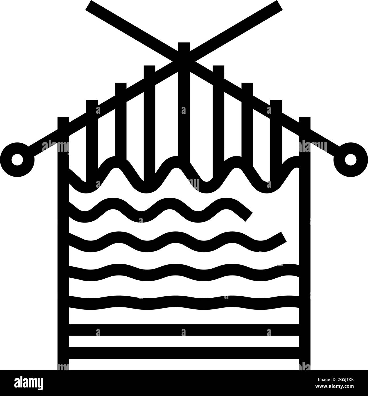 knitting occupation line icon vector illustration Stock Vector Image ...