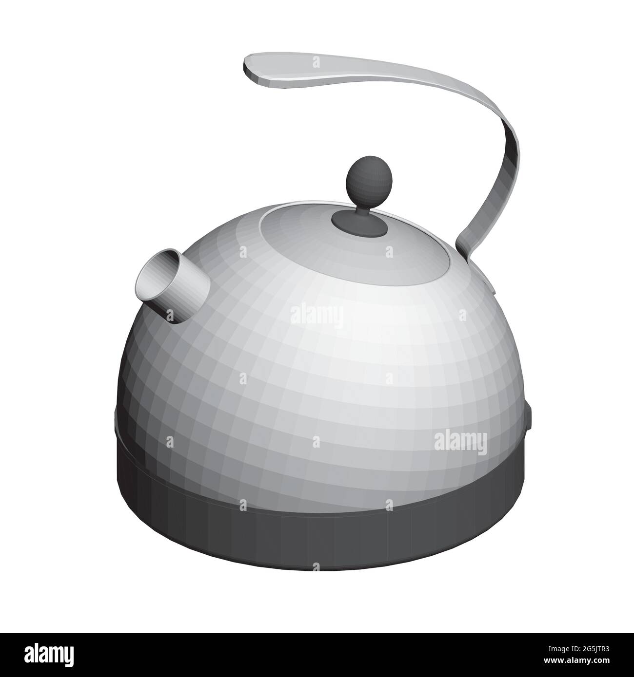 White teapot isolated on a white background. 3D. Vector illustration ...