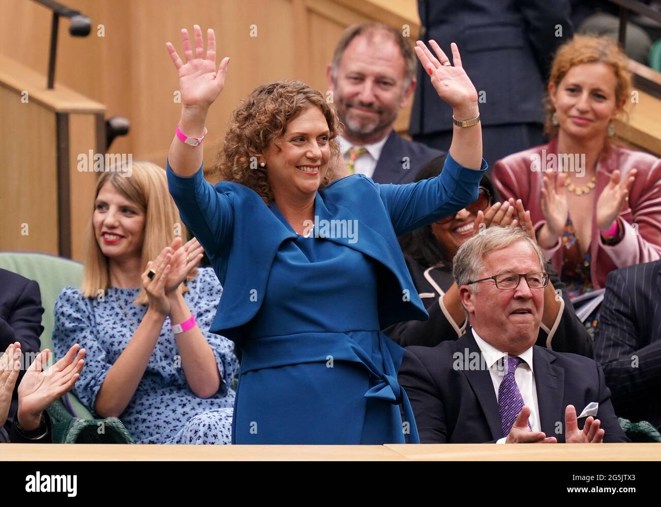 Hannah Ingram-Moore, daughter of Sir Tom Moore, in the royal box on ...