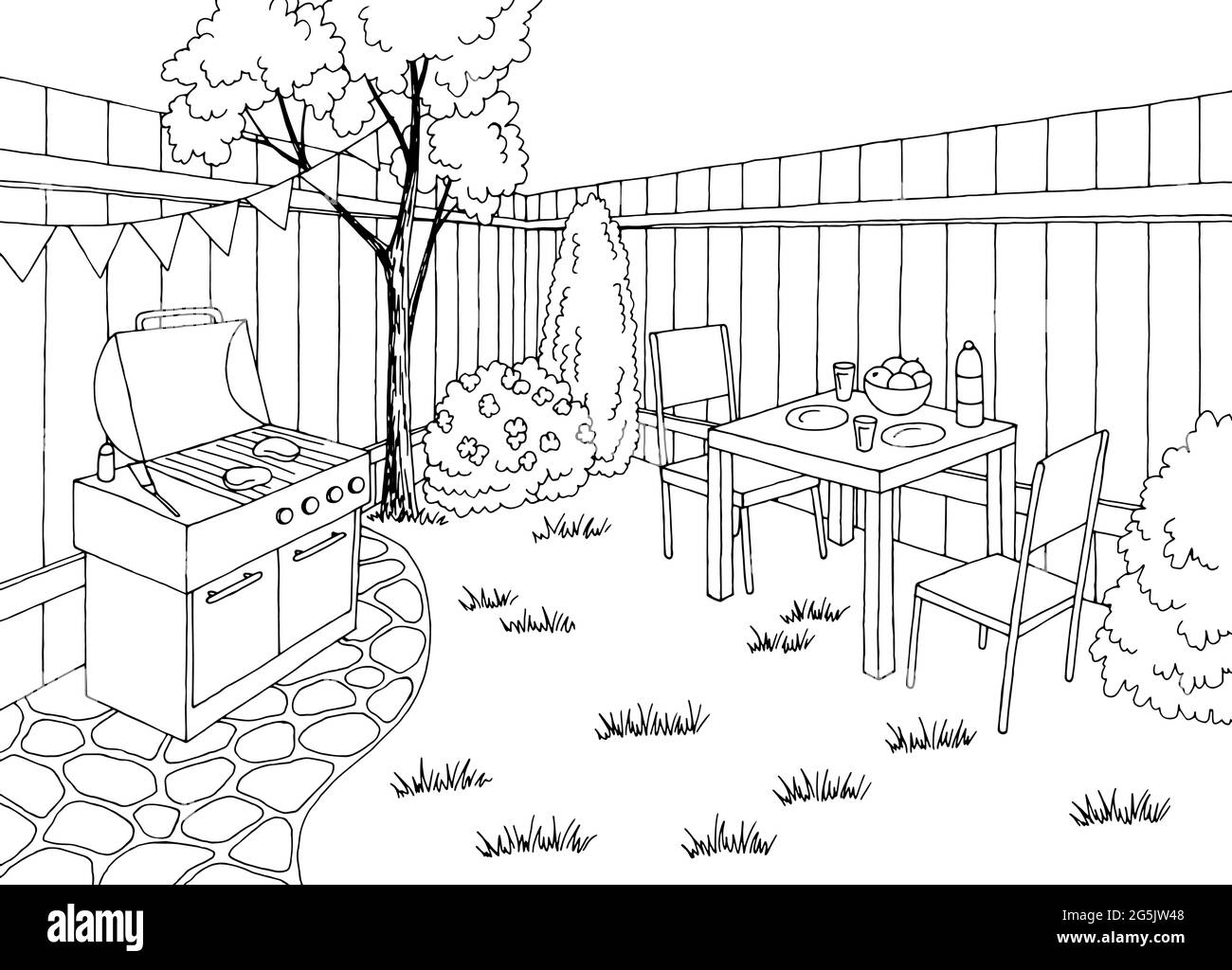 Garden party food drink Cut Out Stock Images & Pictures - Alamy