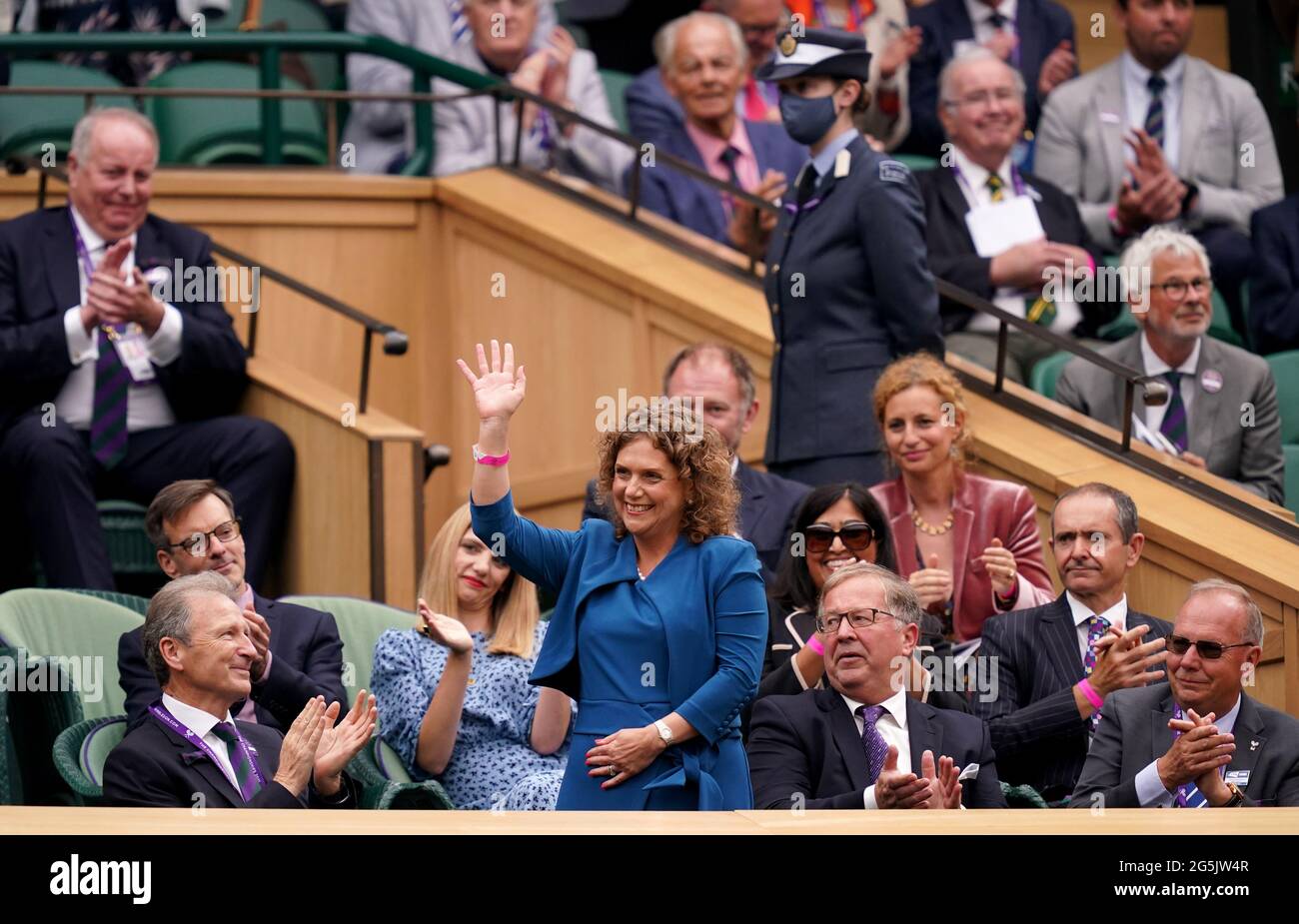 Hannah Ingram-Moore, daughter of Sir Tom Moore, in the royal box on ...