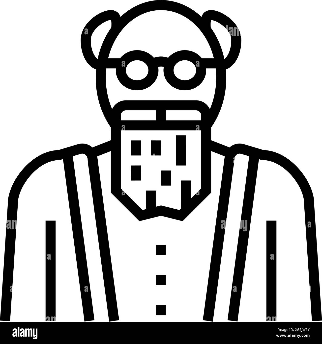 elderly man grandfather line icon vector illustration Stock Vector ...