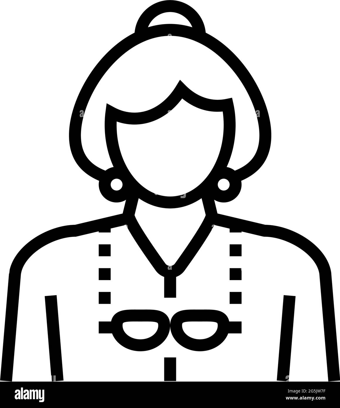 elderly woman grandmother line icon vector illustration Stock Vector ...