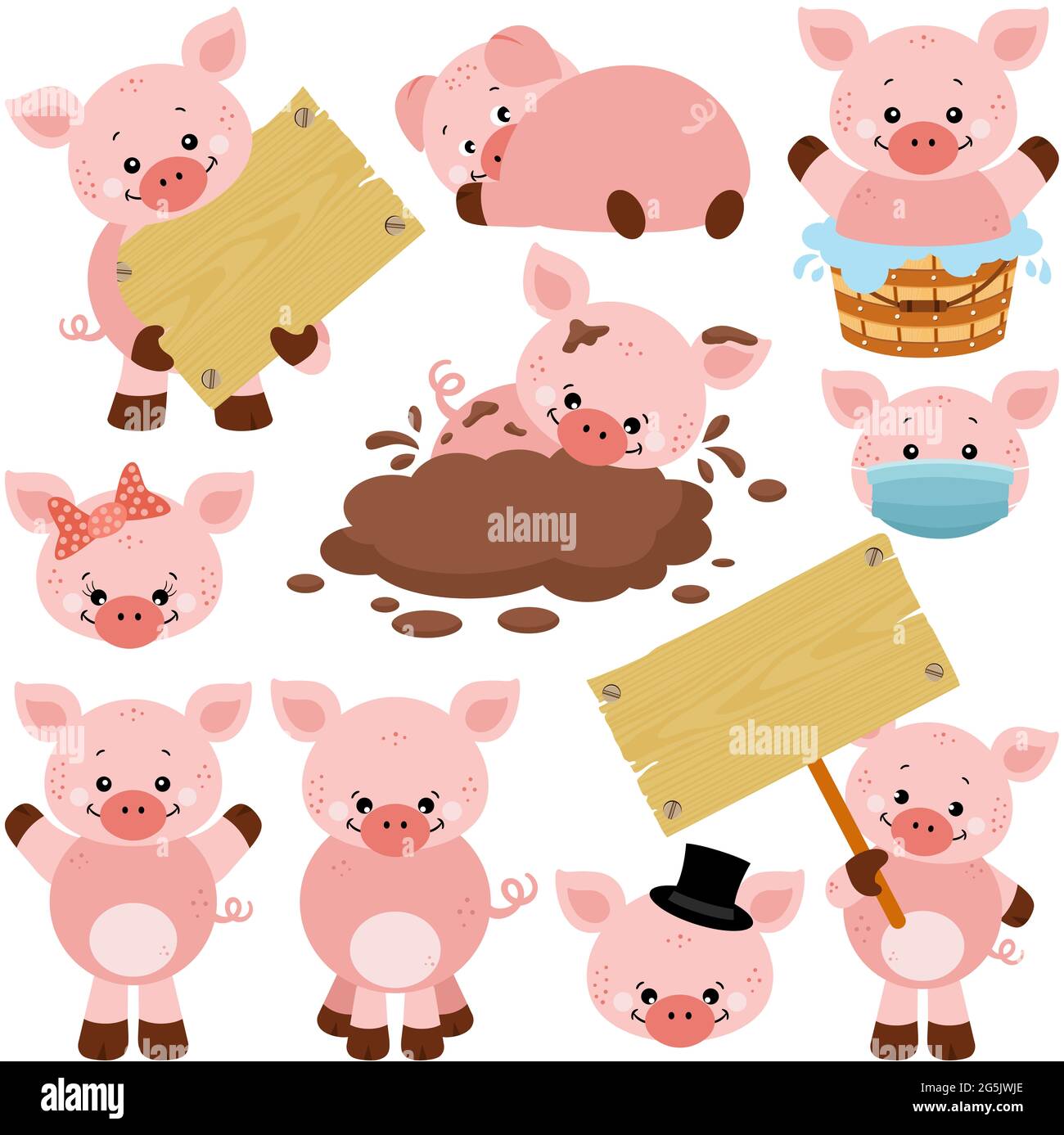 Cartoon farm elements hi-res stock photography and images - Alamy