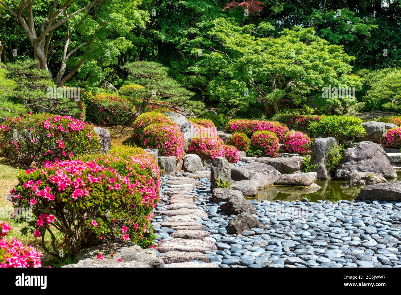 Japanese Flower Garden Stone Path