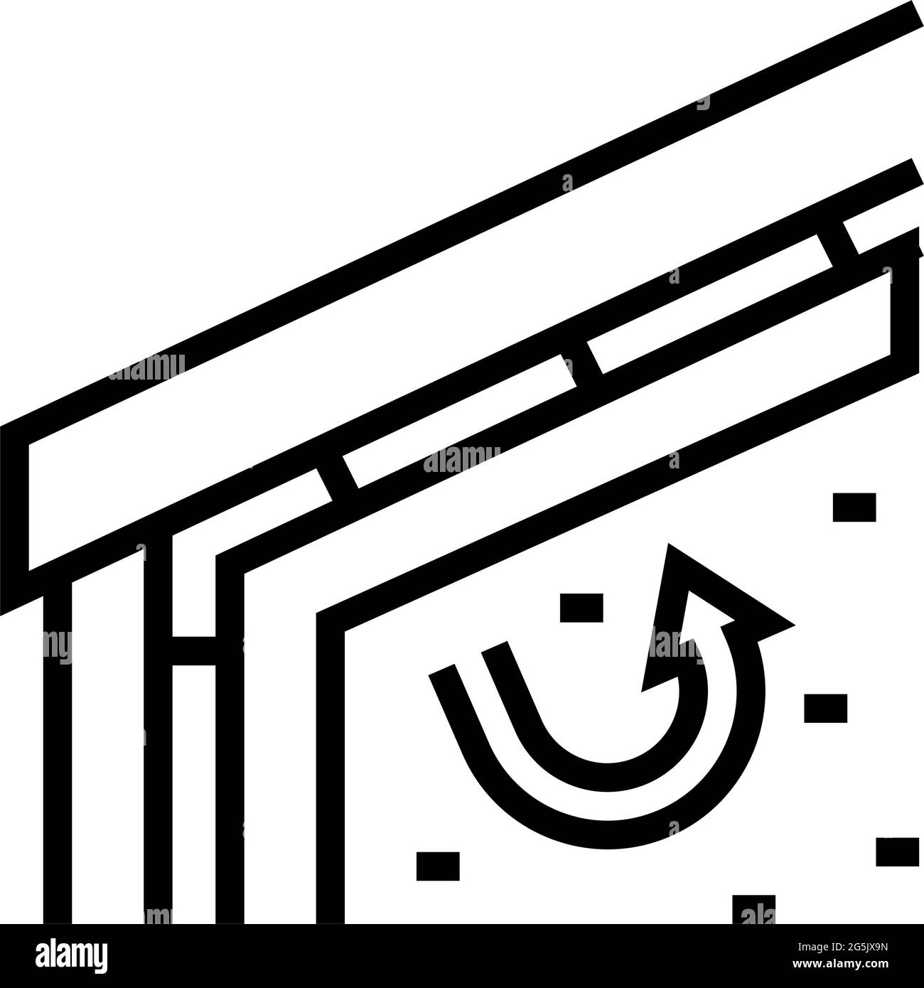 roof insulation with mineral wool line icon vector illustration Stock ...