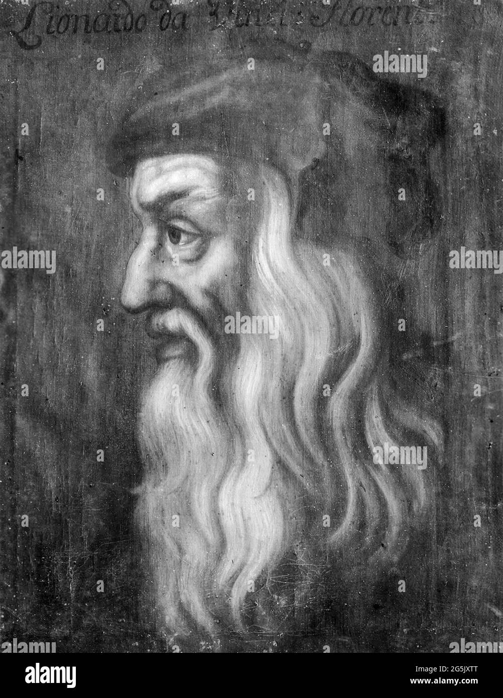 Portrait of Leonardo da Vinci, (1452-1519), architect and inventor ...