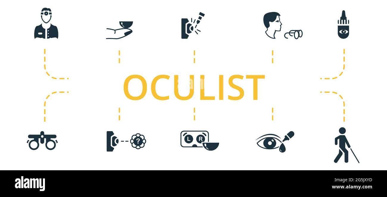 Oculist icon set. Contains editable icons theme such as medical glasses ...