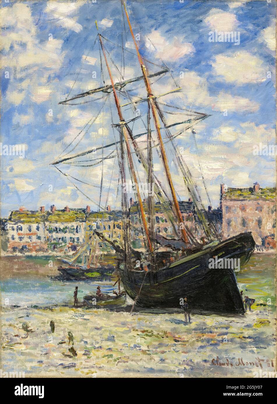 Claude Monet, Boat lying at low tide, Fécamp, painting, 1881 Stock ...