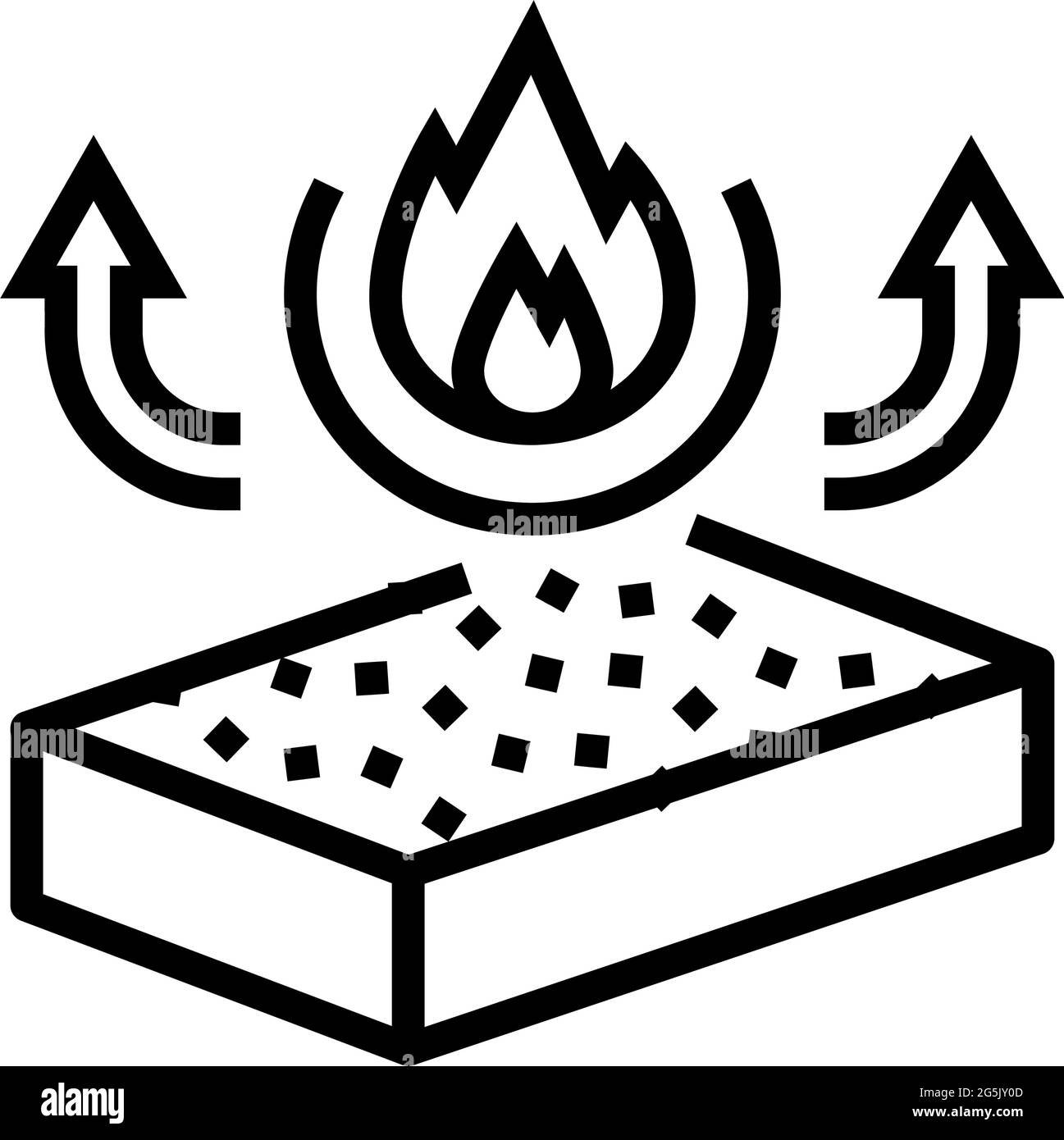 fire resistance mineral wool line icon vector illustration Stock Vector ...
