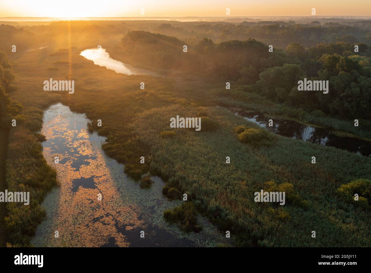 Oxbow lake aerial hi-res stock photography and images - Alamy