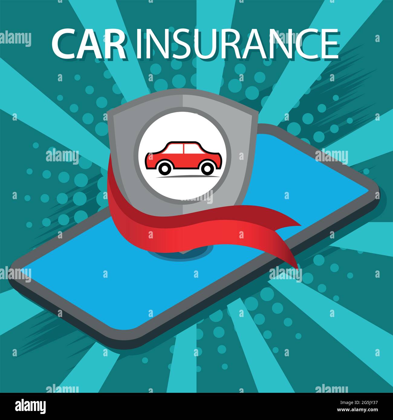 Car Insurance on the flat background. Flat vector illustration Stock ...