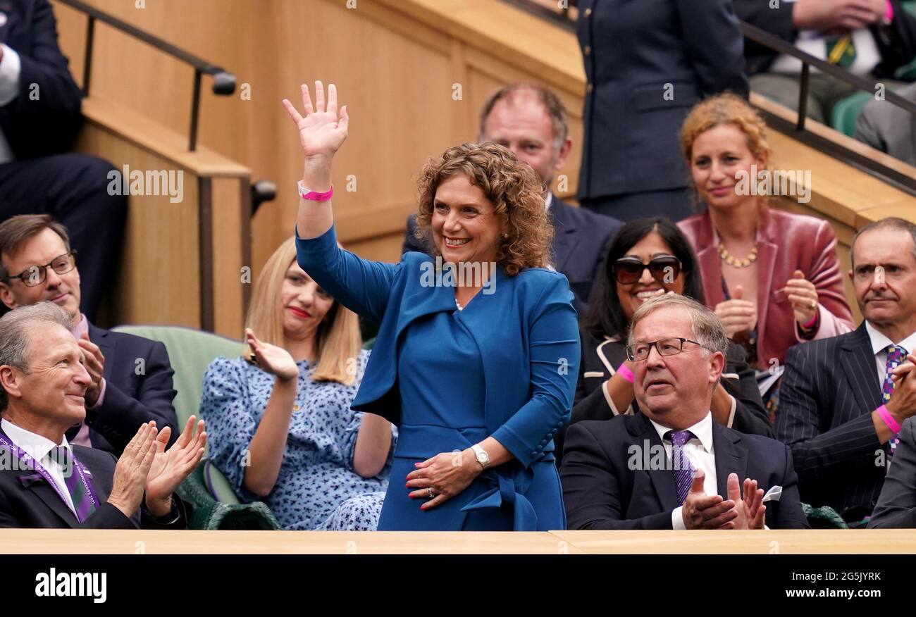 Hannah Ingram-Moore, daughter of Sir Tom Moore, in the royal box on ...