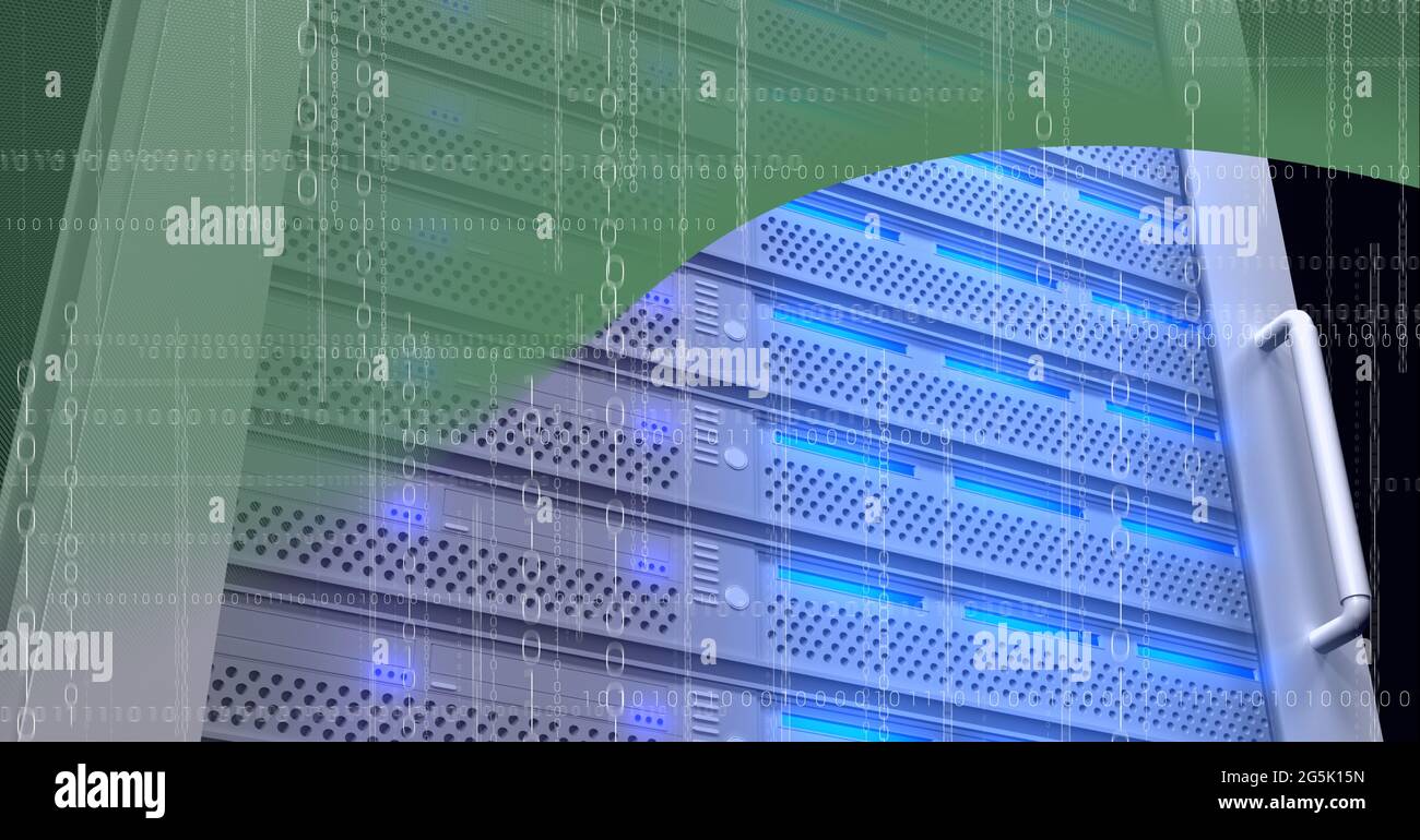 Composition of binary coding and data processing over computer server ...