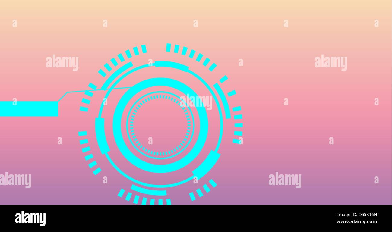 Composition of scope scanning over yellow to pink background Stock ...
