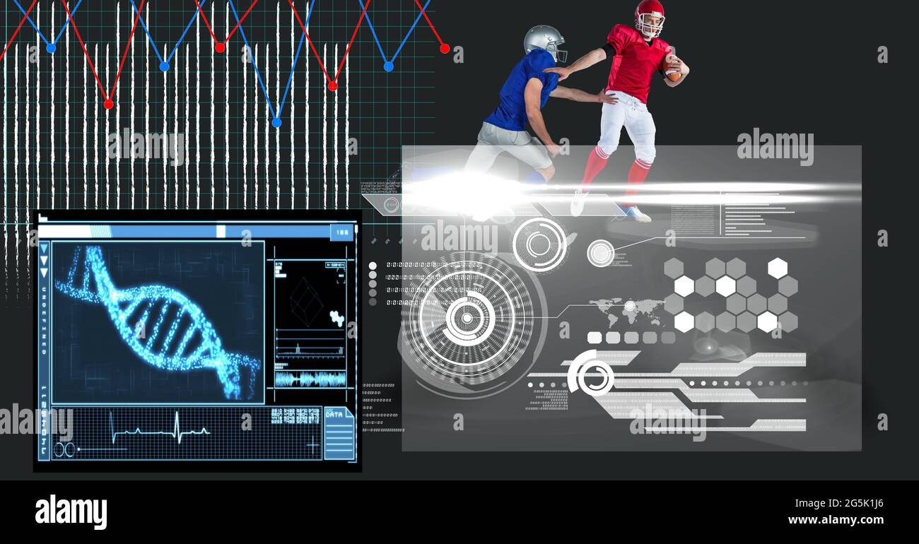 Composition of dna strand and data processing over american football ...