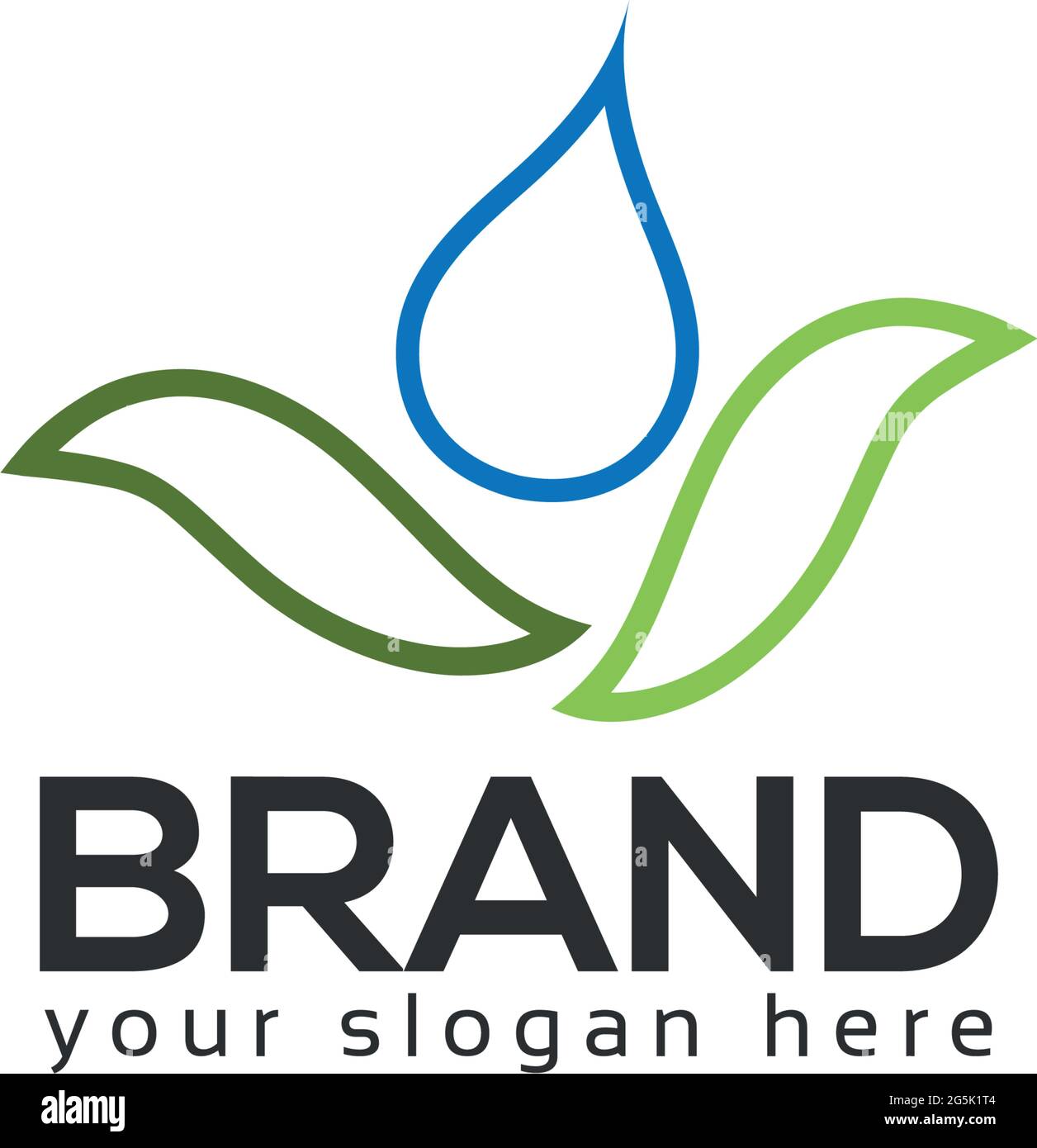 Leaf and water Logo Design Vector, Vector illustration on white ...