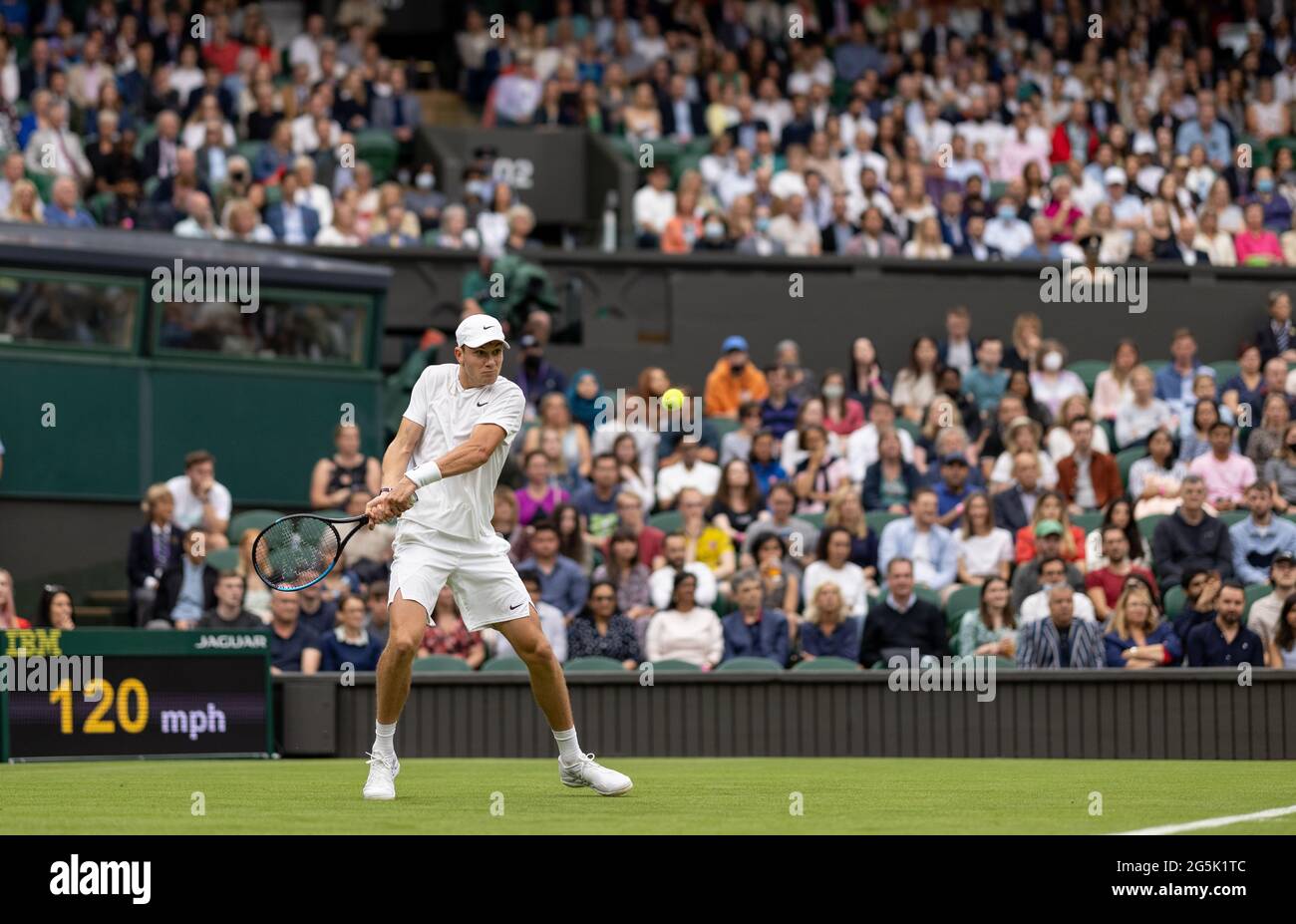Jack Draper against Novak Djokovic in the first round of the Gentlemen ...