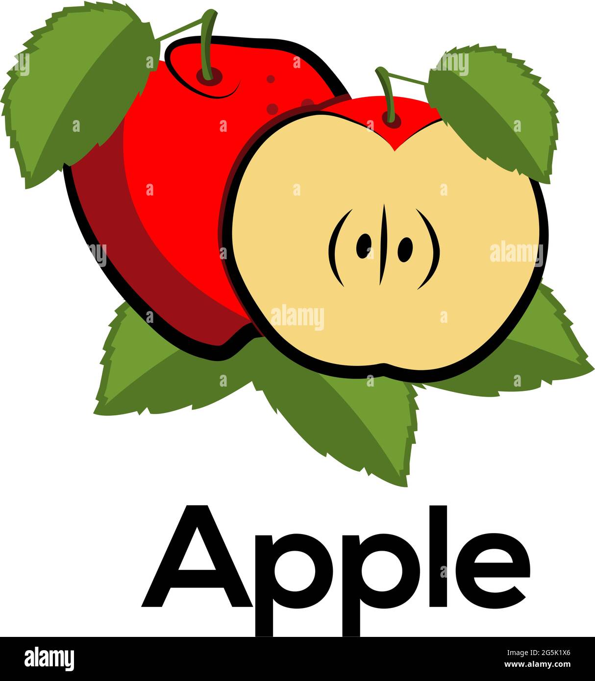 Vector illustration logo for apple, flat design Stock Vector Image ...