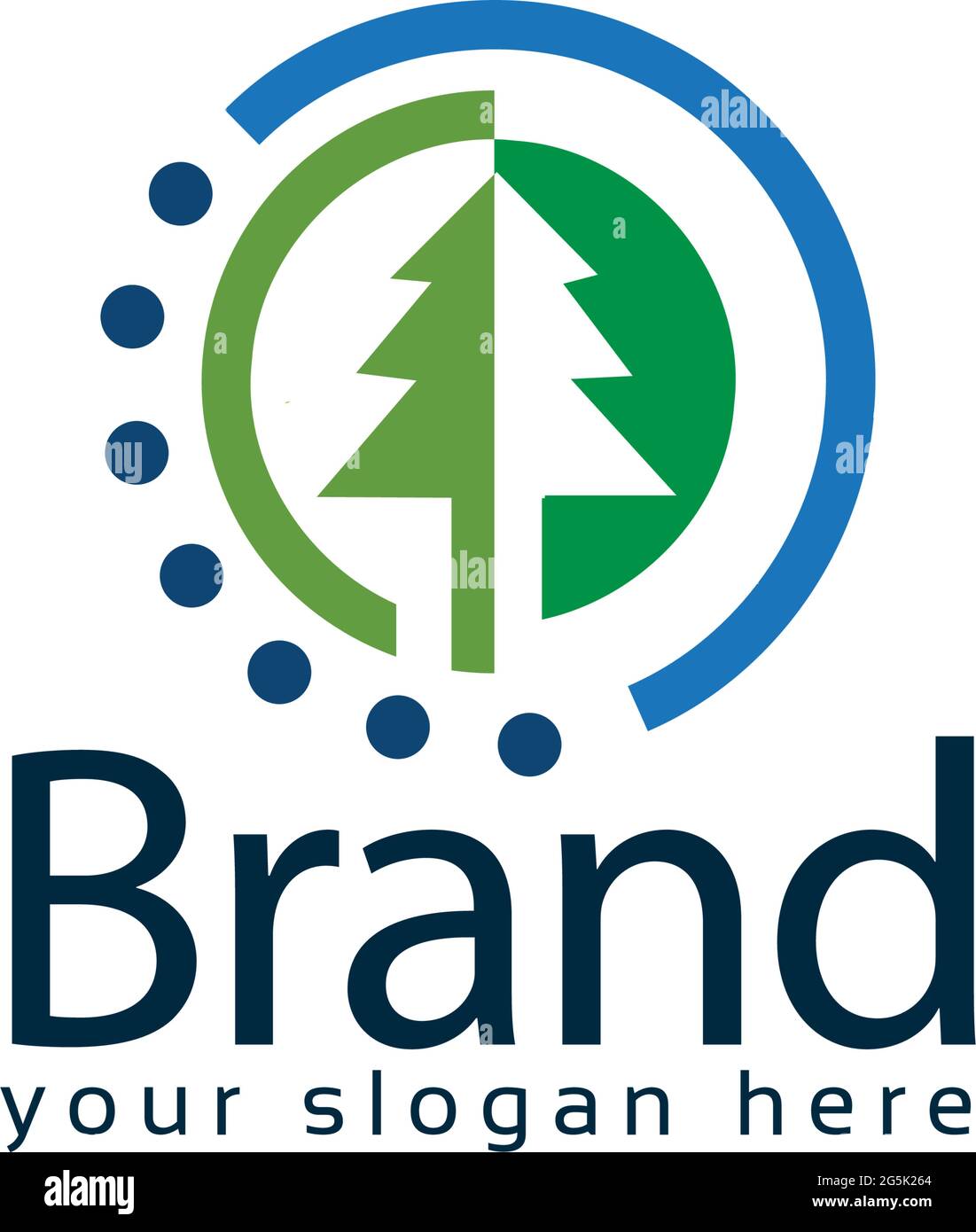 Spruce circle logo. Vector Illustration on black background Stock ...