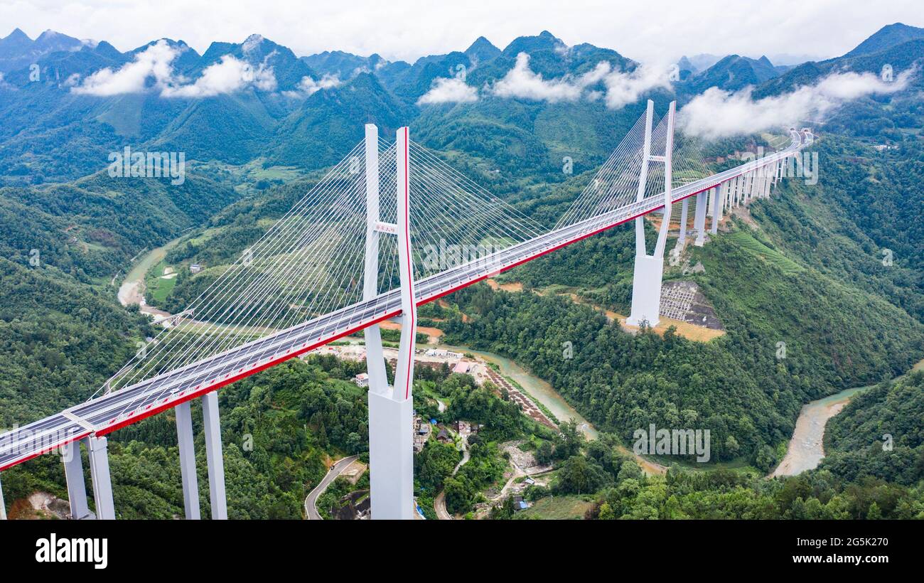 Duyun. 28th June, 2021. Aerial photo taken on June 28, 2021 shows the ...