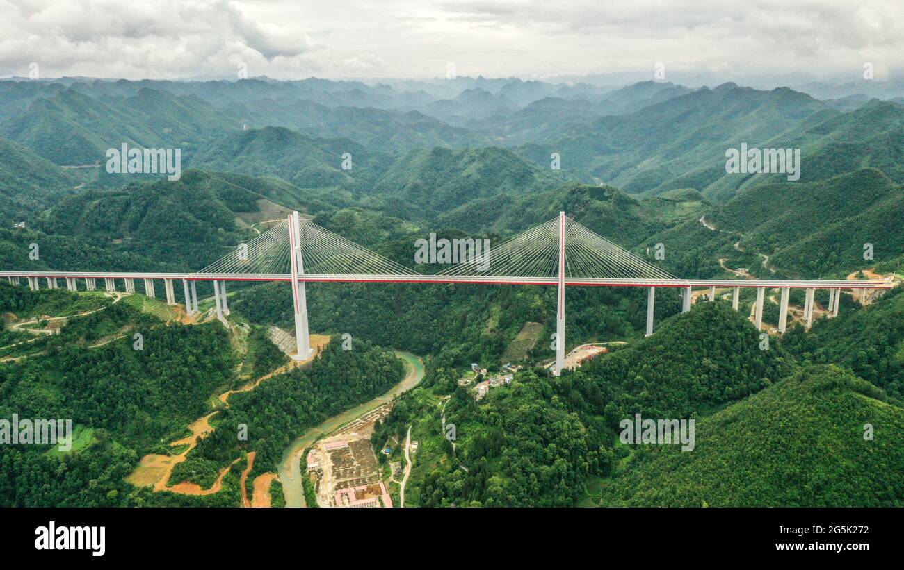 Duyun. 28th June, 2021. Aerial photo taken on June 28, 2021 shows the ...