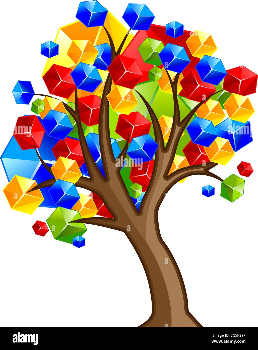 Colorful cube tree stock design vector. Vector illustration Stock ...