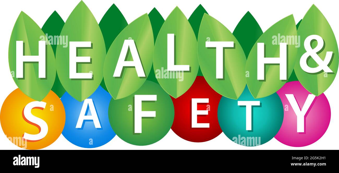 Word, writing health and safety. Vector illustration concept for ...