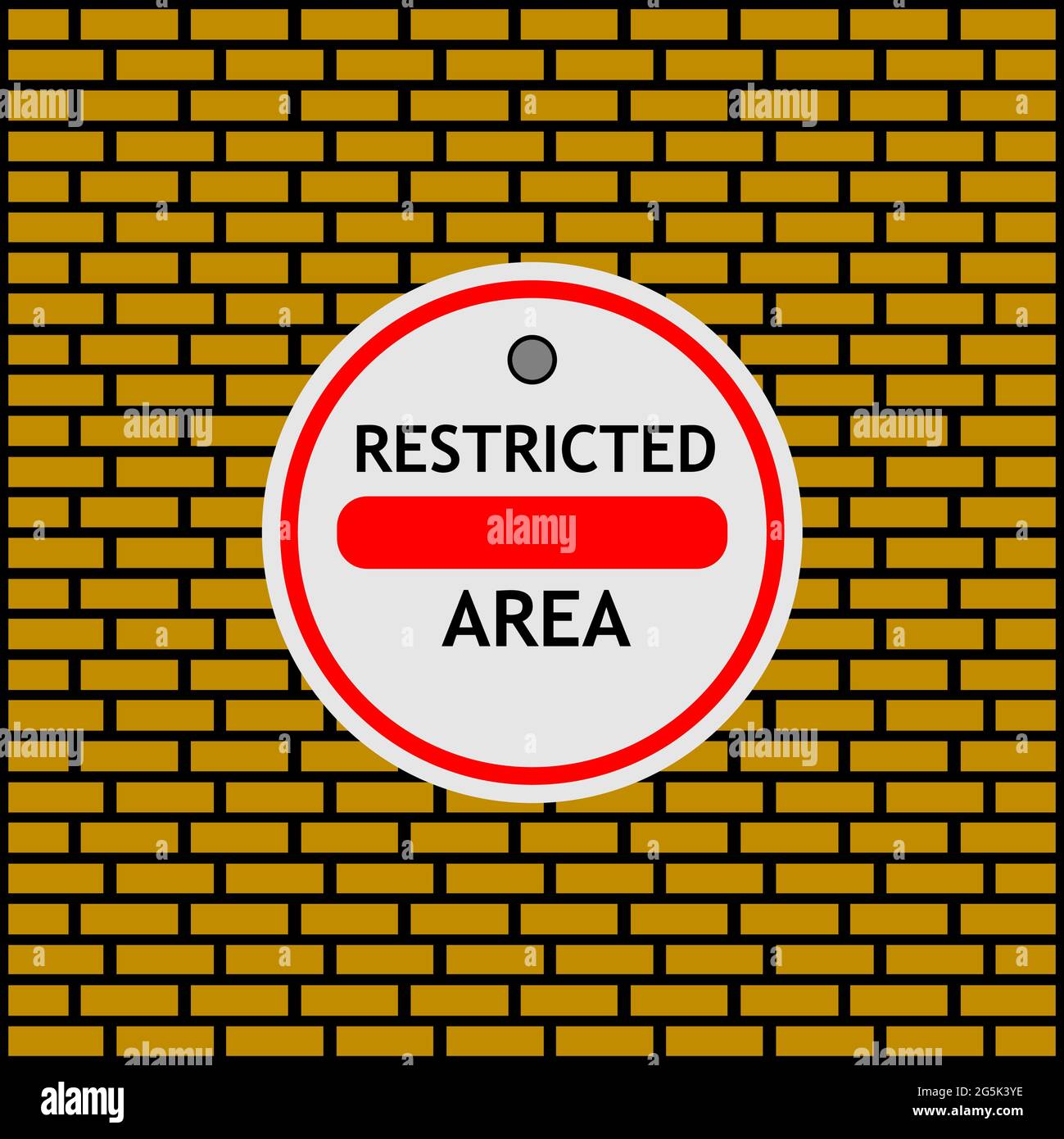 No Entry Sign, Restricted Area. Vector Illustration on Brick wall ...