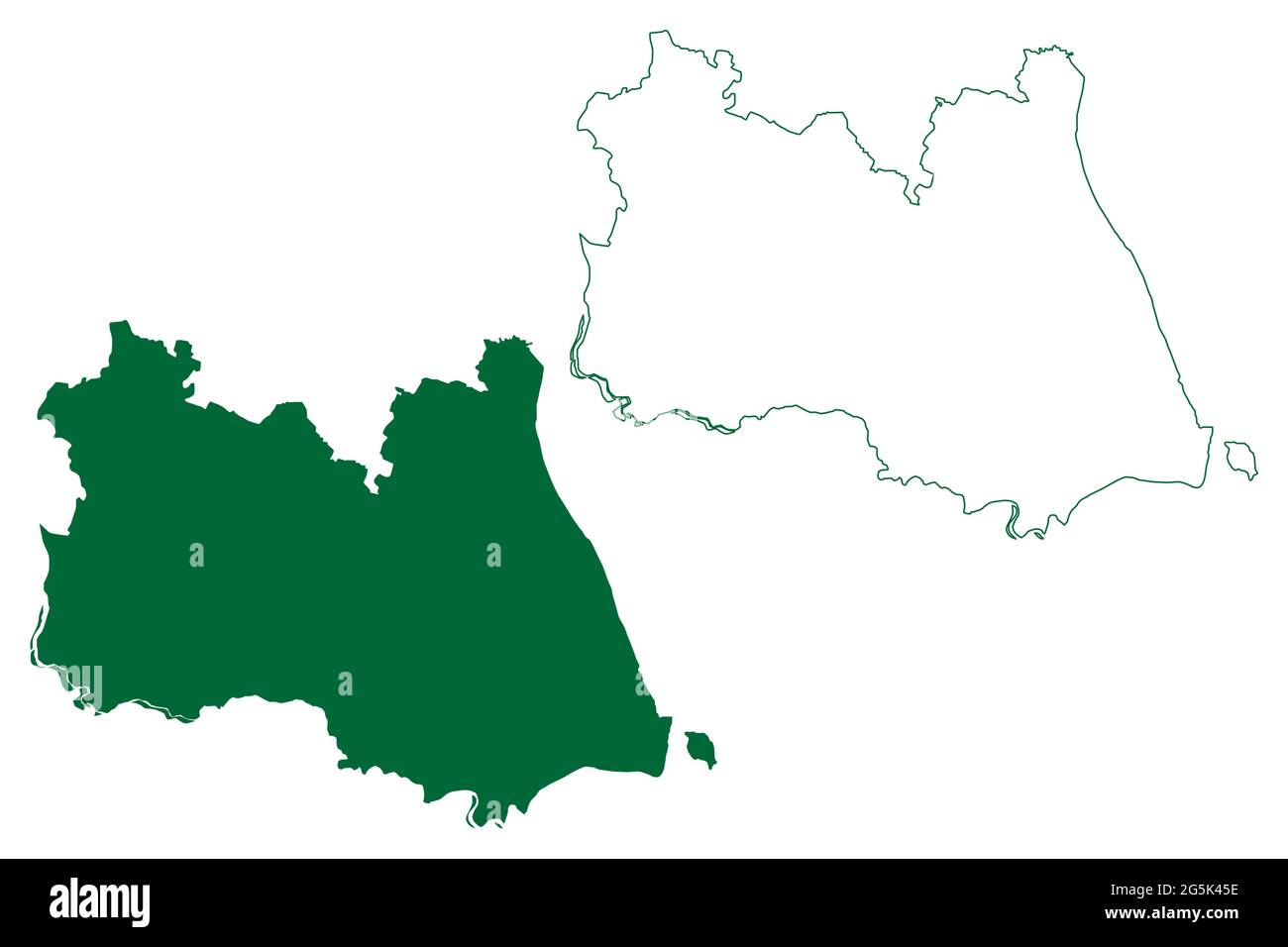 Bhadrak district (Odisha State, Republic of India) map vector ...