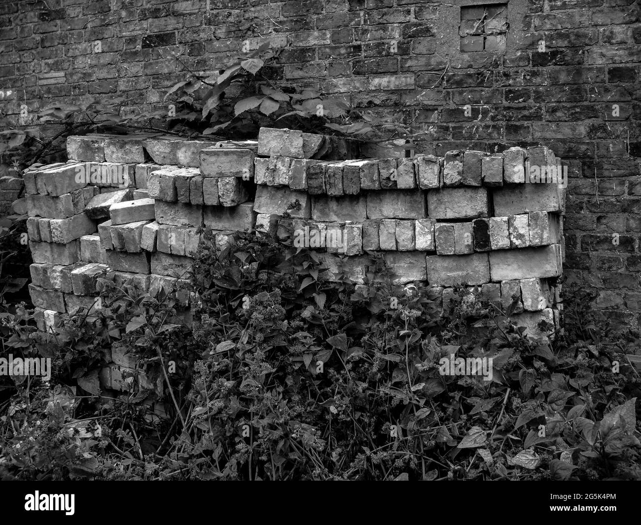 Stack of bricks on Building site Stock Photo - Alamy