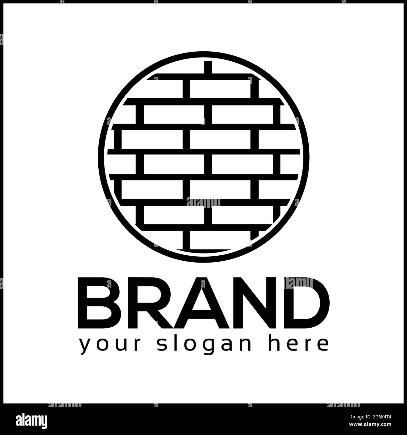 Brick logo icon. Circle brick. Vector Illustration on white background ...
