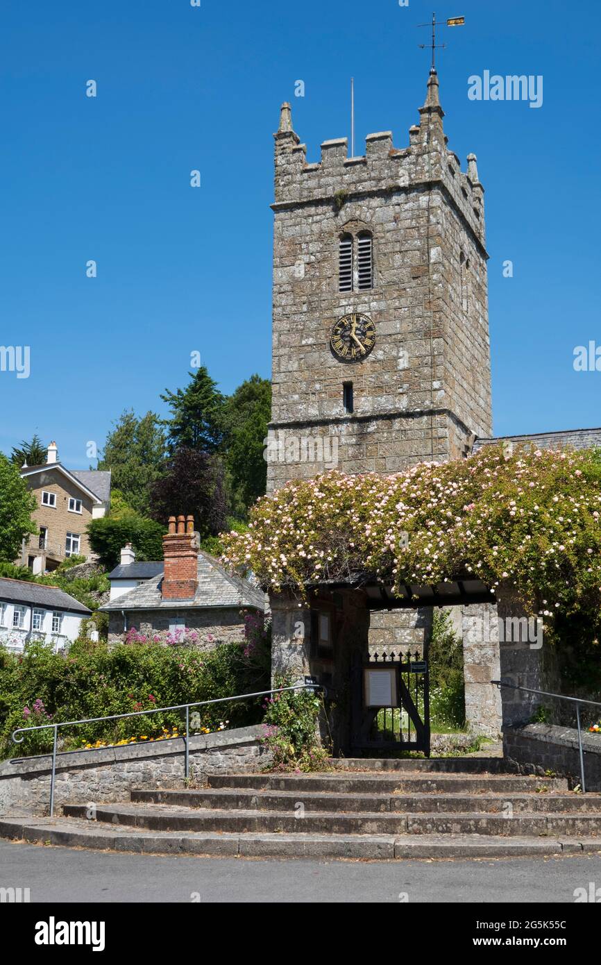 Lustleigh church, Lustleigh, Dartmoor National Park, Devon, England ...