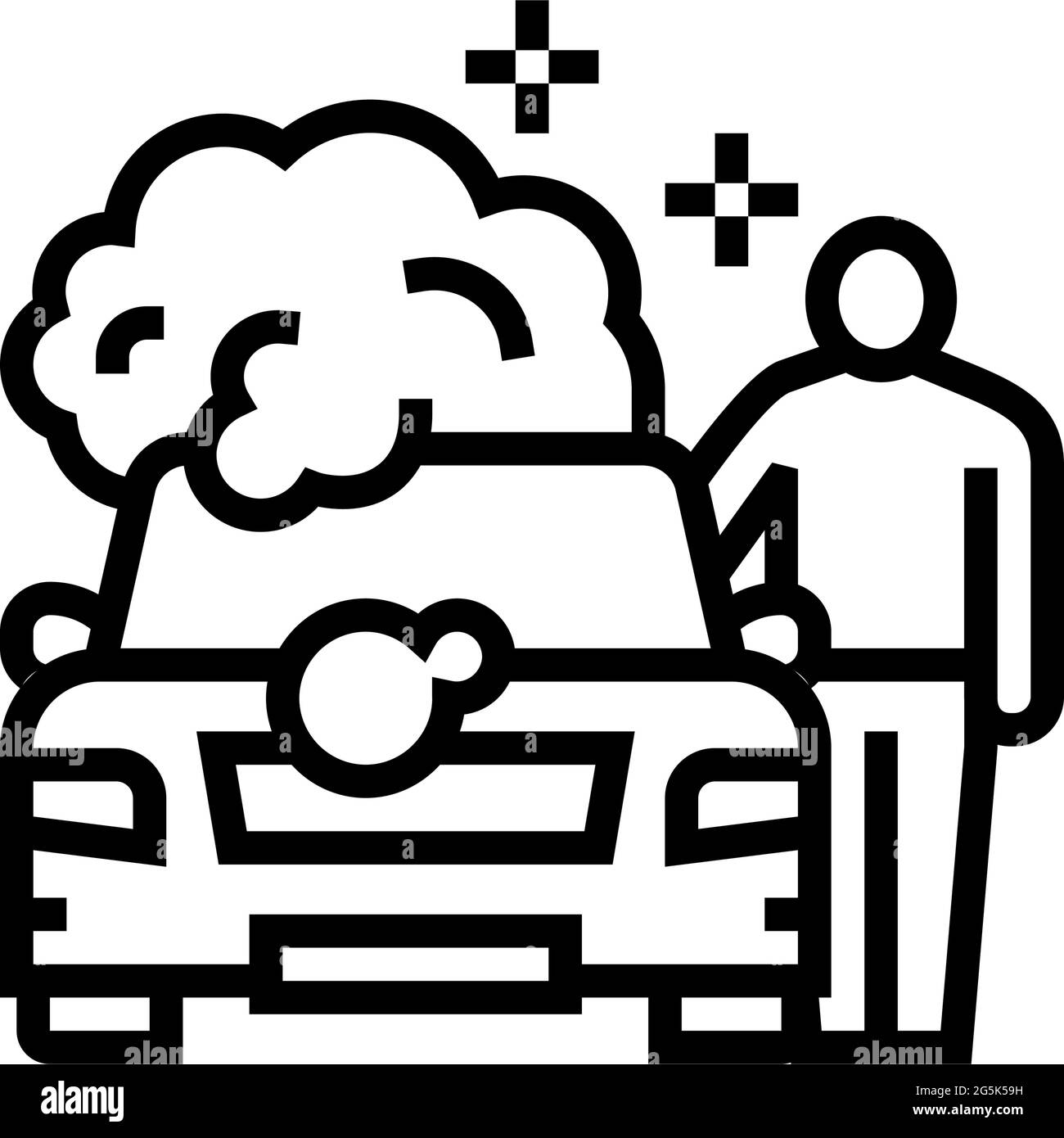 client car wash line icon vector illustration Stock Vector Image & Art ...