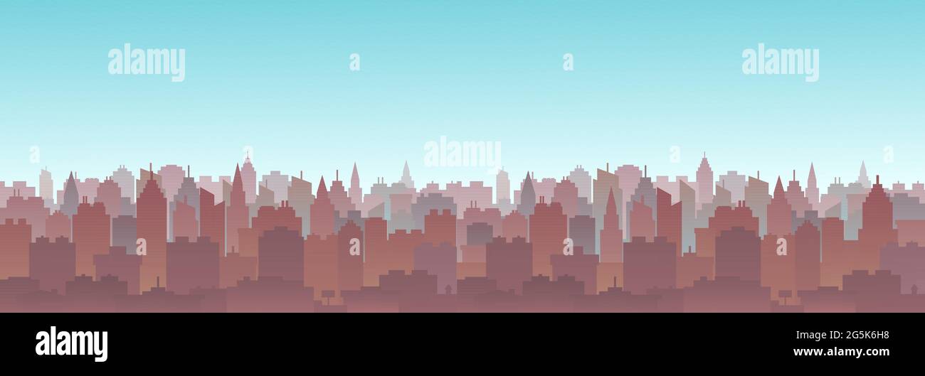 Cityscape skyline vector illustration. City buildings cartoon style ...