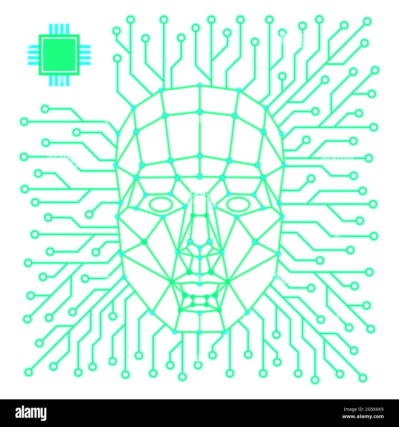 Facial Recognition System concept. Face ID verification services or ...