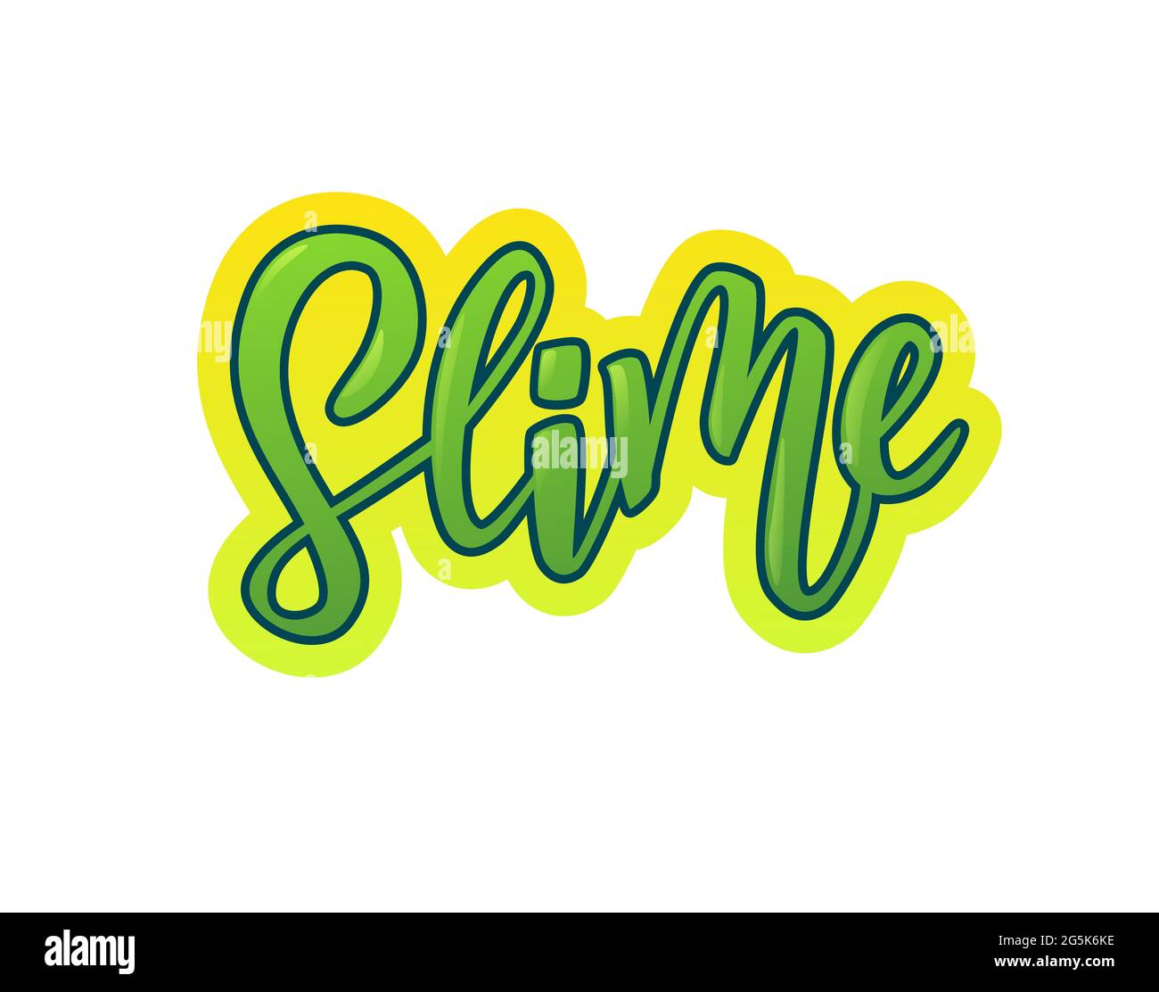 Slime hand lettering text. Bright jelly letters. Cartoon illustration ...