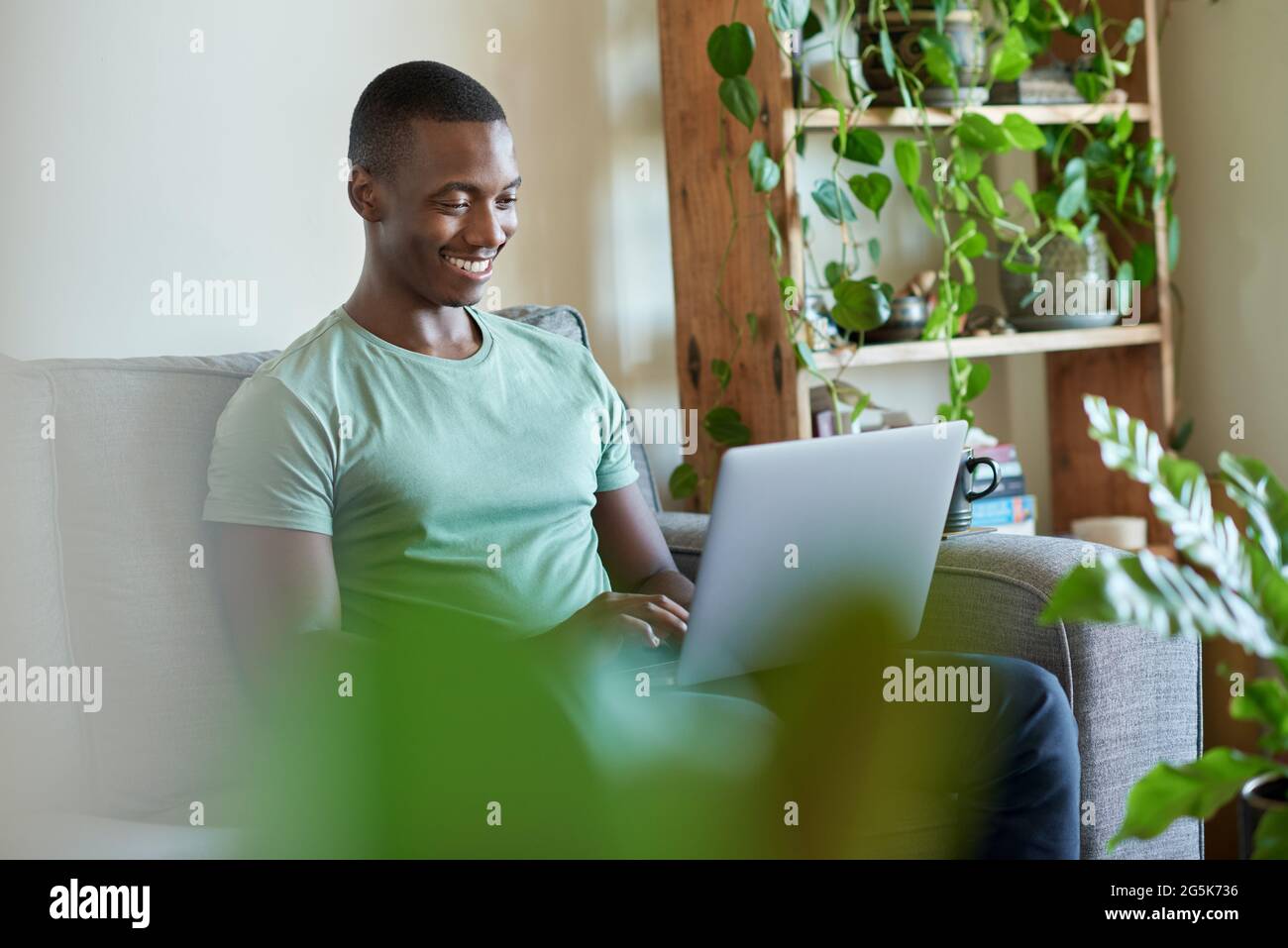 African american man using a computer hi-res stock photography and ...