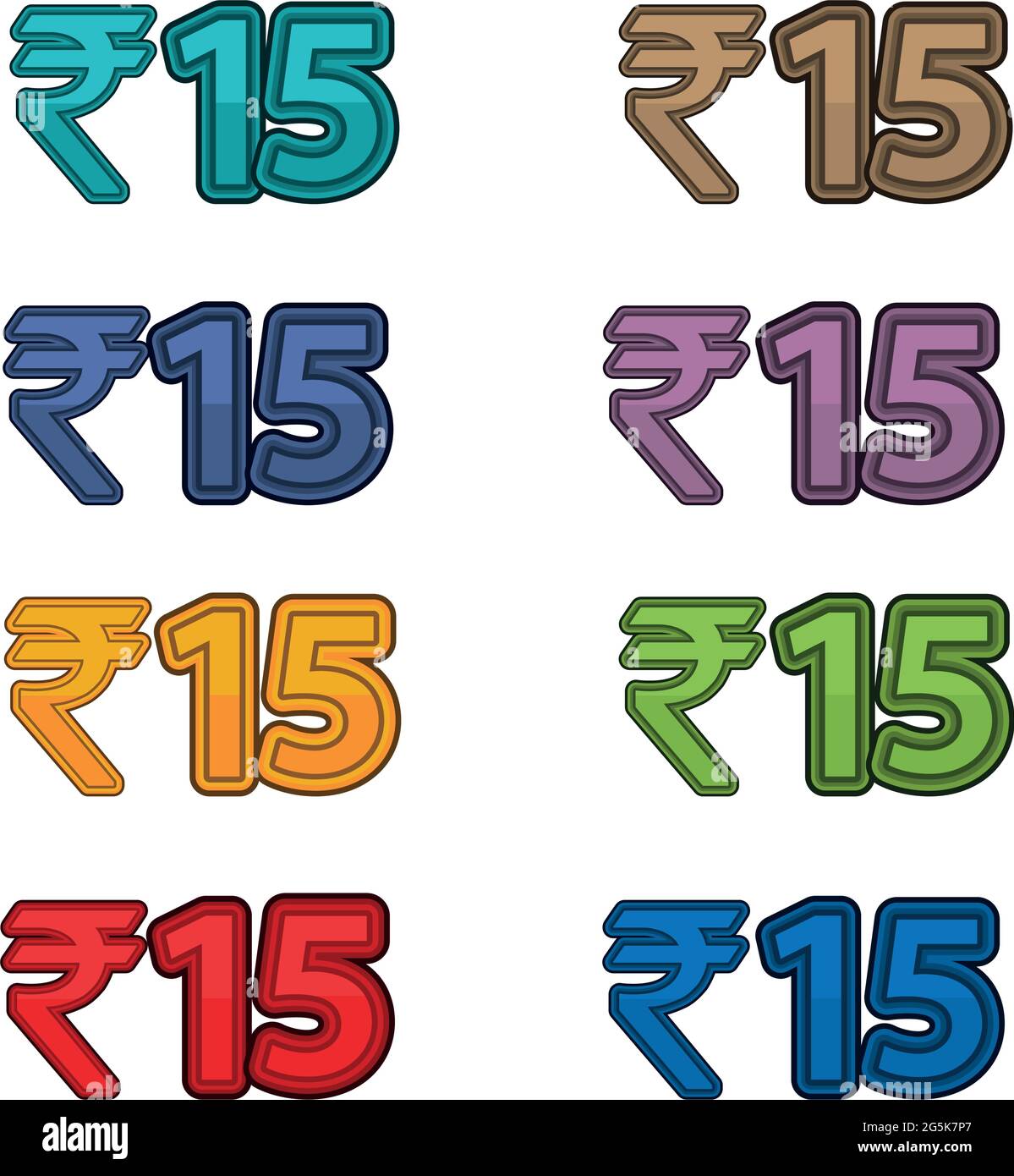 Illustration Vector of price 15 rupee, India currency Stock Vector ...