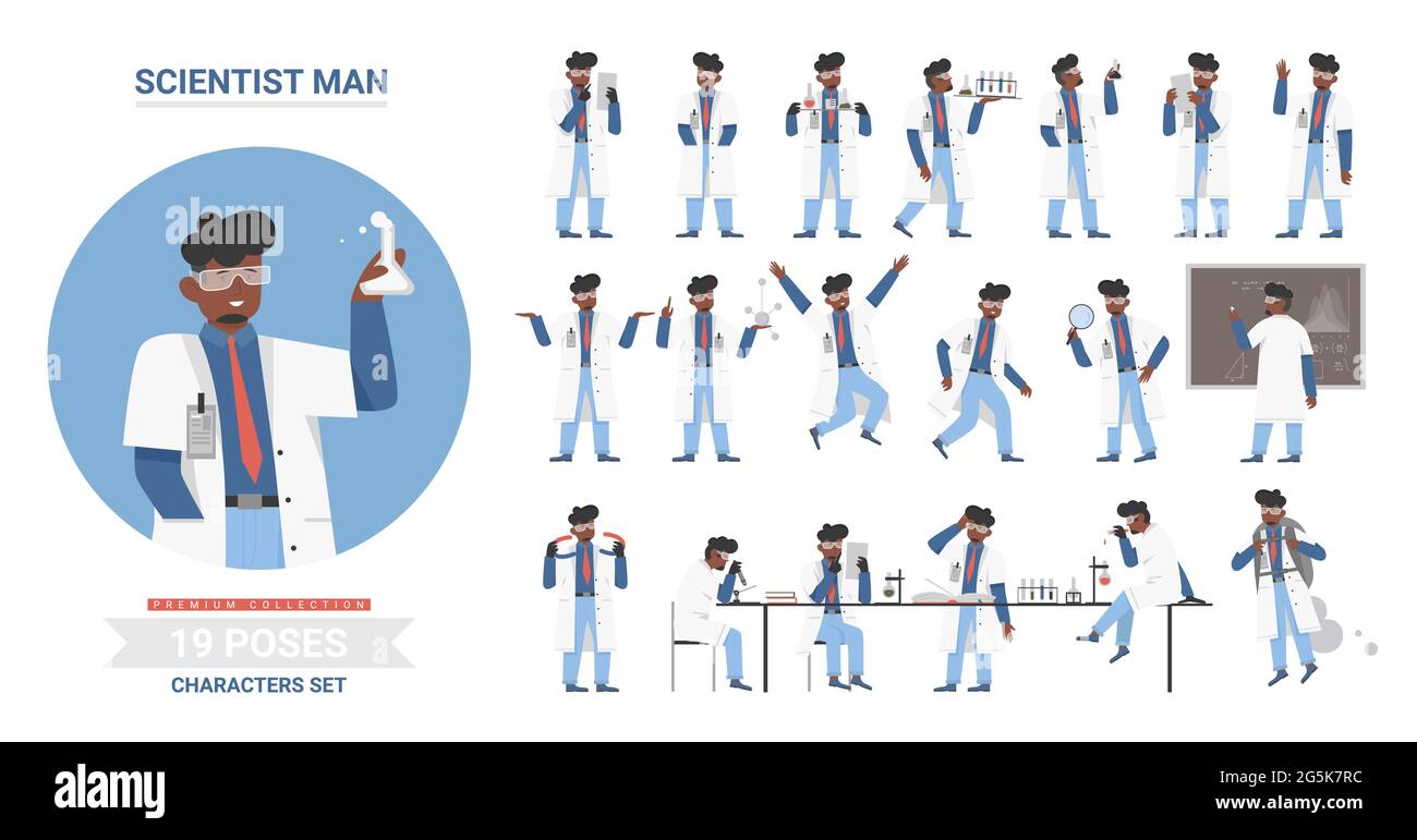 Black male scientist Stock Vector Images - Alamy