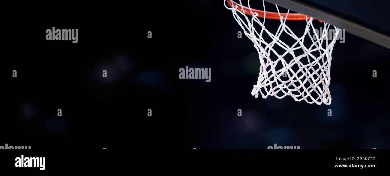 Basketball hoop isolated on black background. Professional sport ...