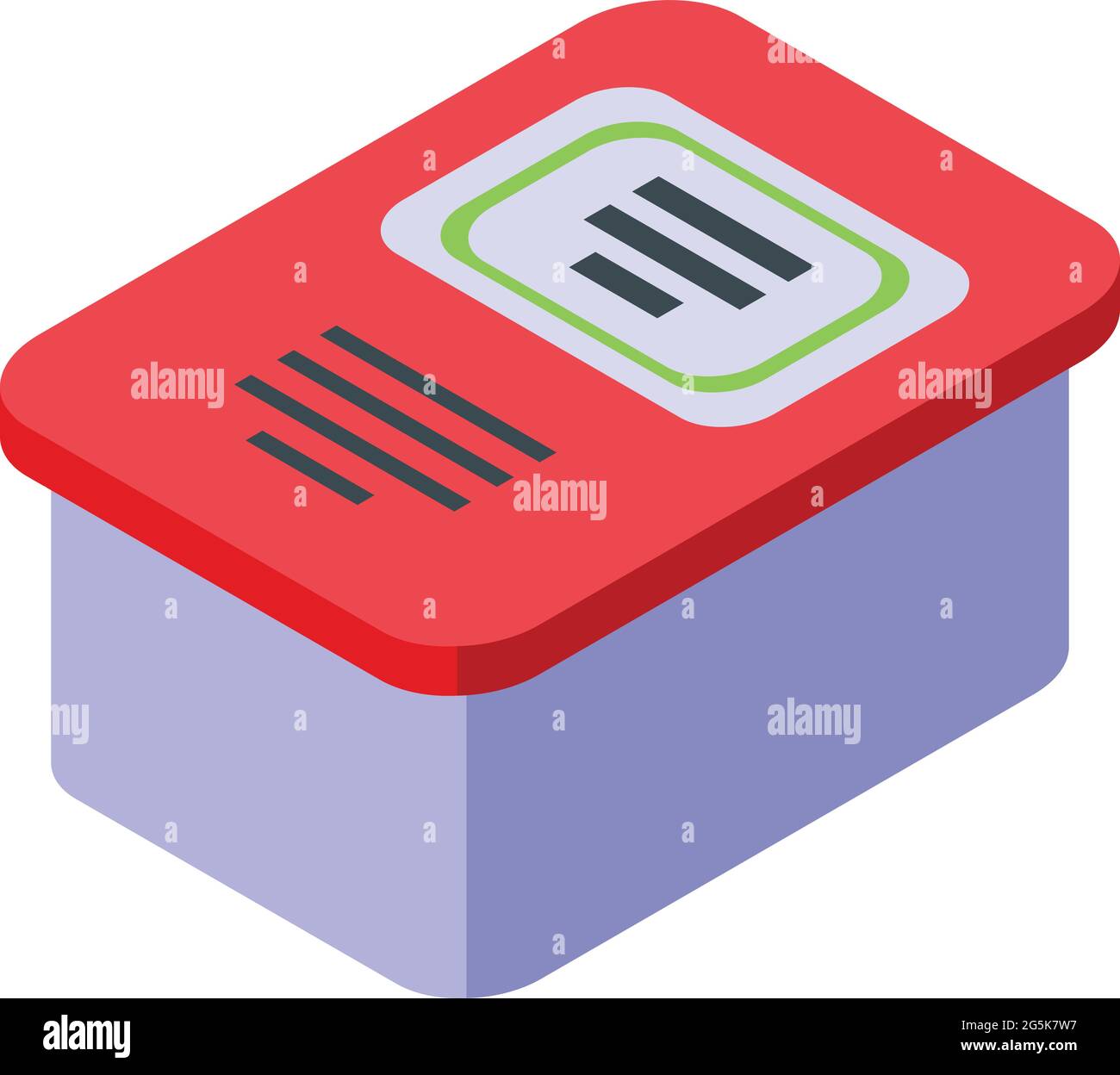 Food box icon isometric vector. Plastic lunch container. Meal package ...
