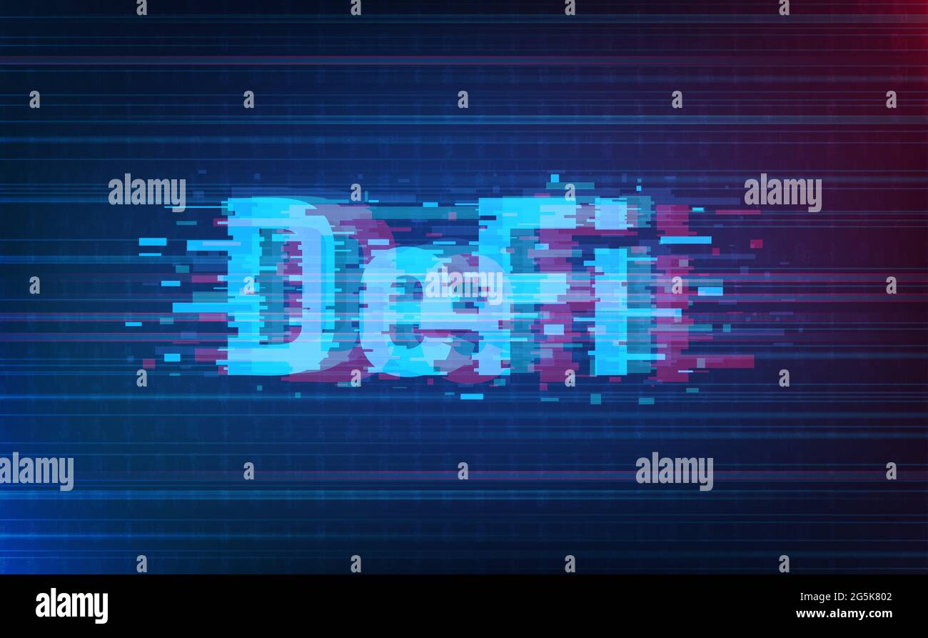 Futuristic Defi Blockchain hologram laptop smartphone and tablet ...