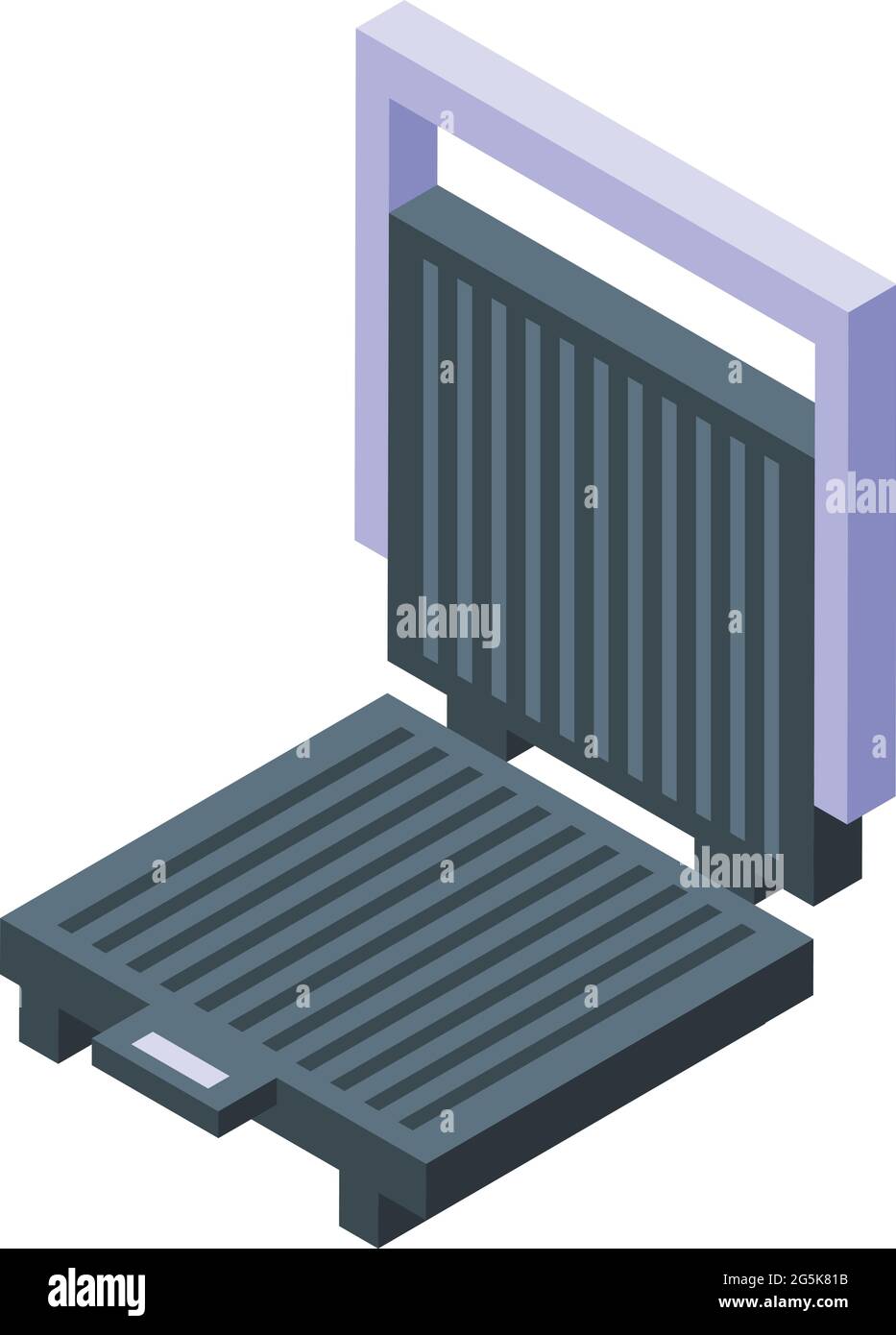 Kitchen grill icon isometric vector. Bbq meat steak. Hot food on fire ...