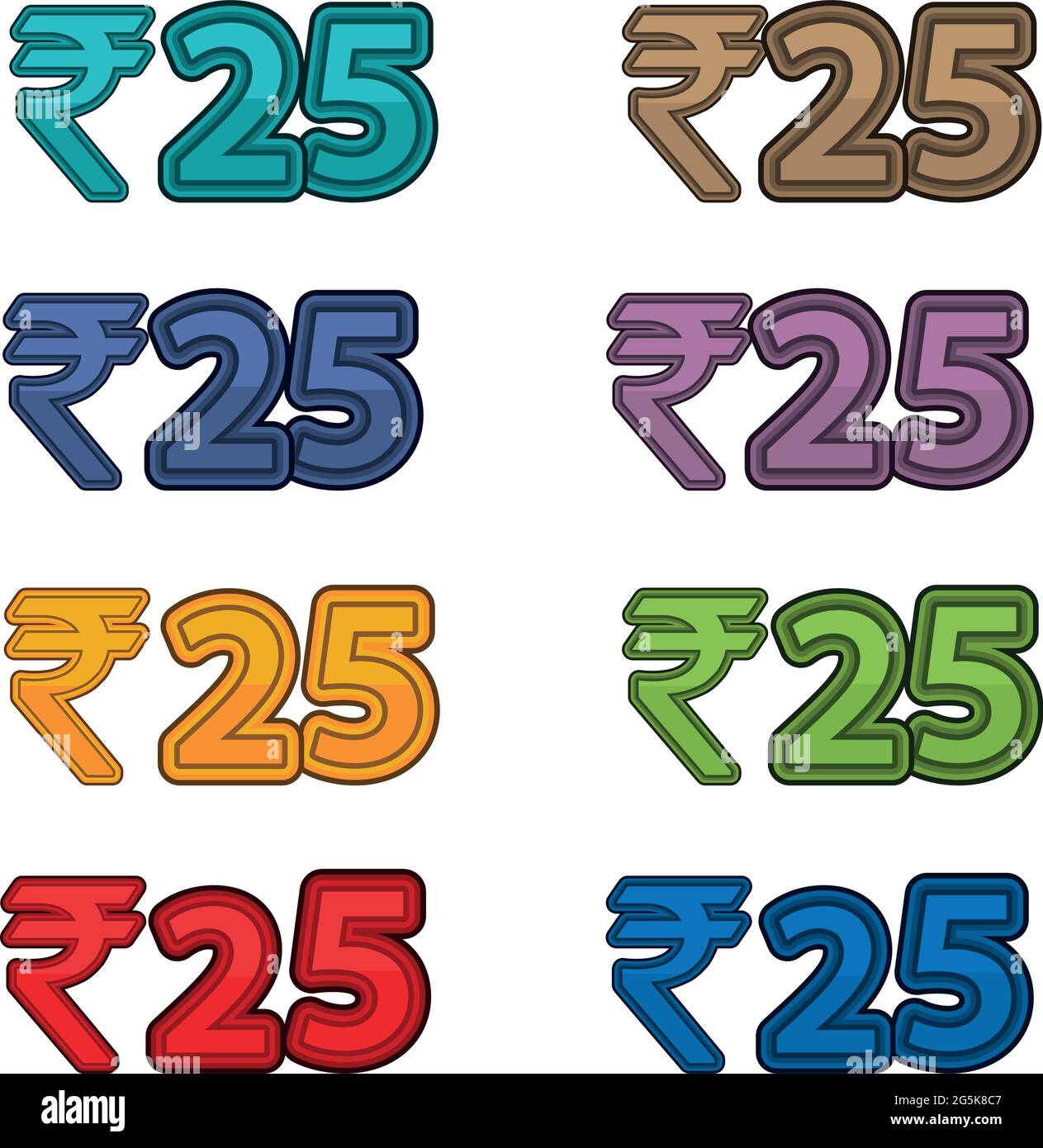 Five rupee coin Stock Vector Images - Alamy