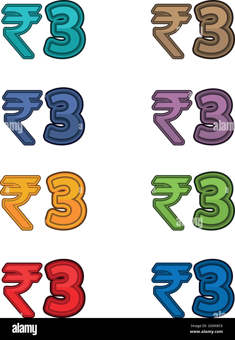 3 rupee coin Stock Vector Images - Alamy