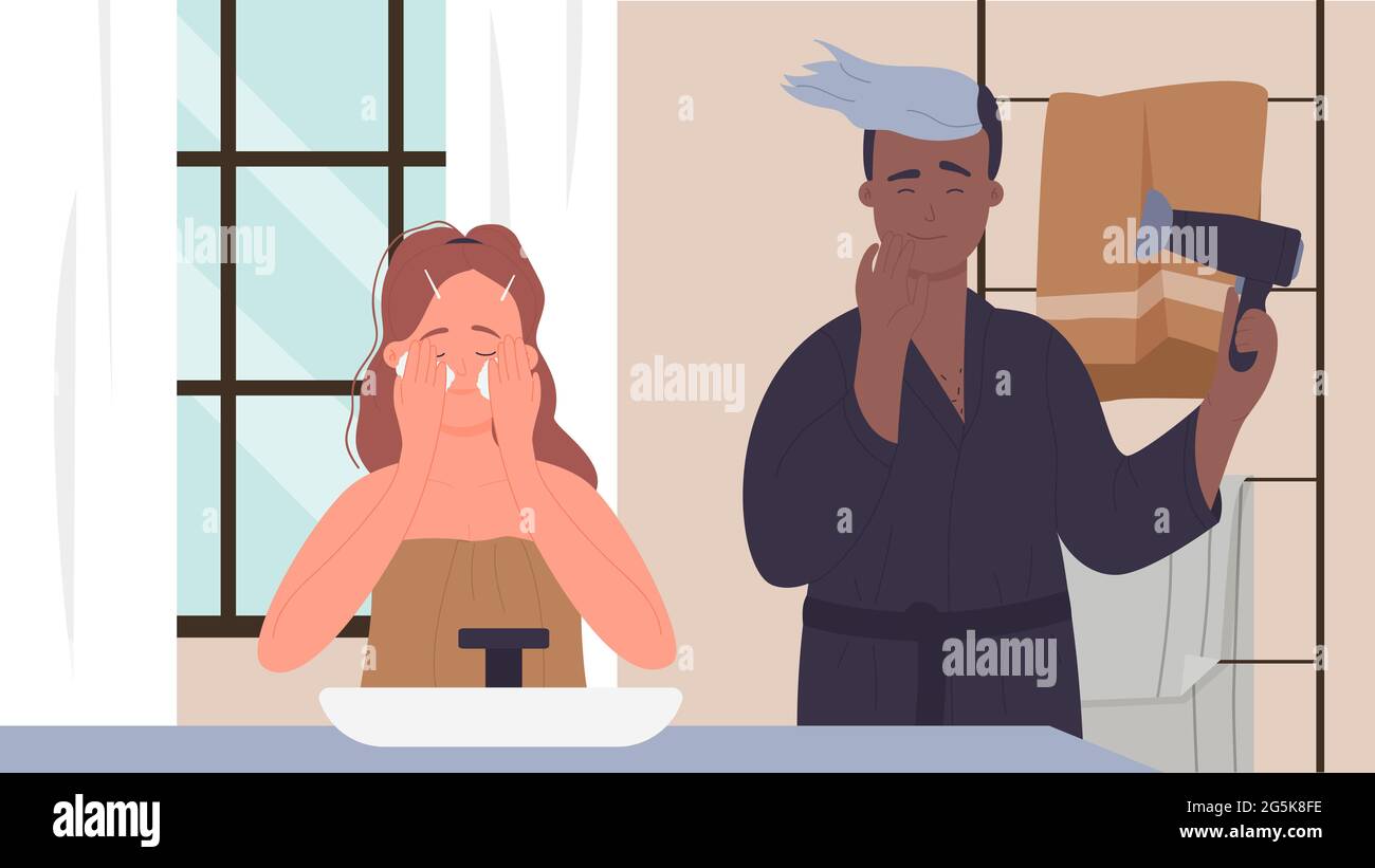 Man drying hair Stock Vector Images - Alamy