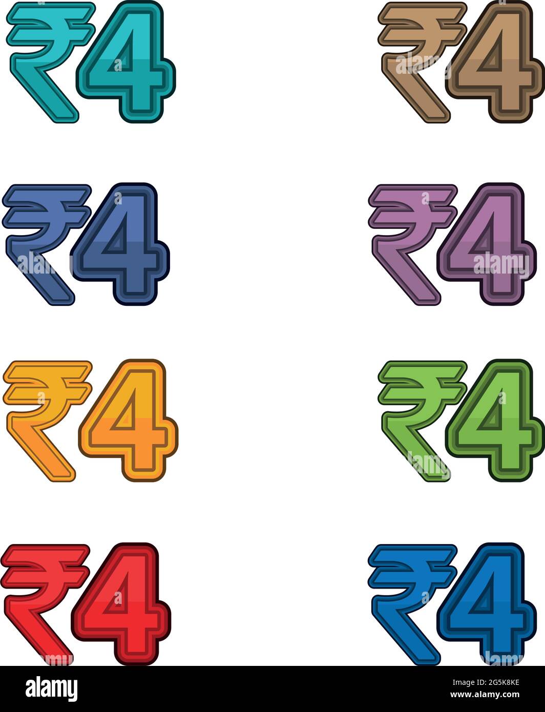 Illustration Vector of price 4 rupee, India currency Stock Vector Image ...