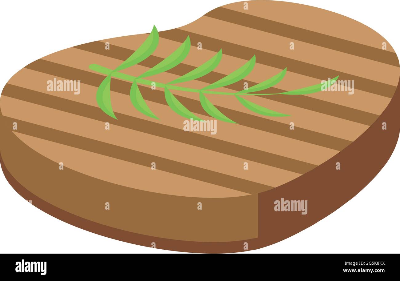 Grilled steak icon isometric vector. Bbq grill meat. Barbecue beef ...